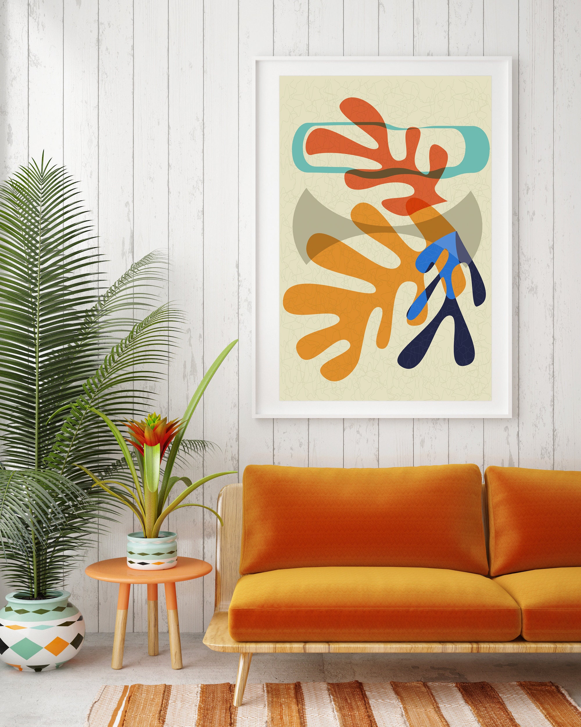 MCM Print Mid Century Modern Abstract Poster Colorful - Etsy