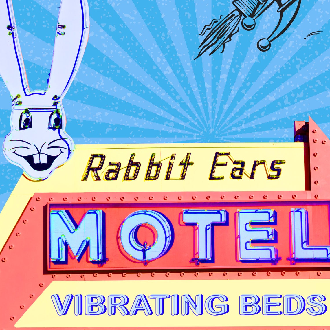 Mid Century Modern Art Retro Vintage Hotel Sign Print Atomic - Etsy