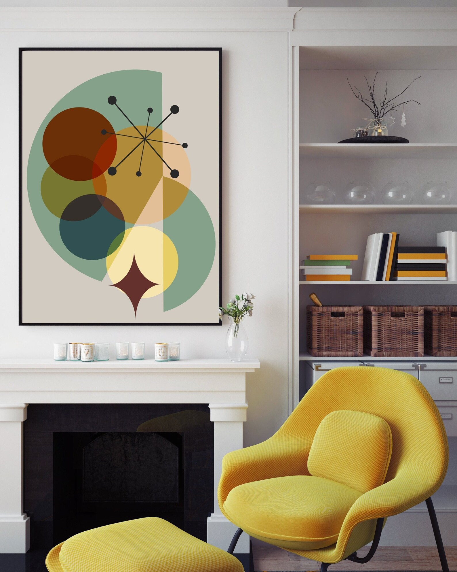 Atomic Retro Mid-century Modern Wall Prints Earth Tones - Etsy