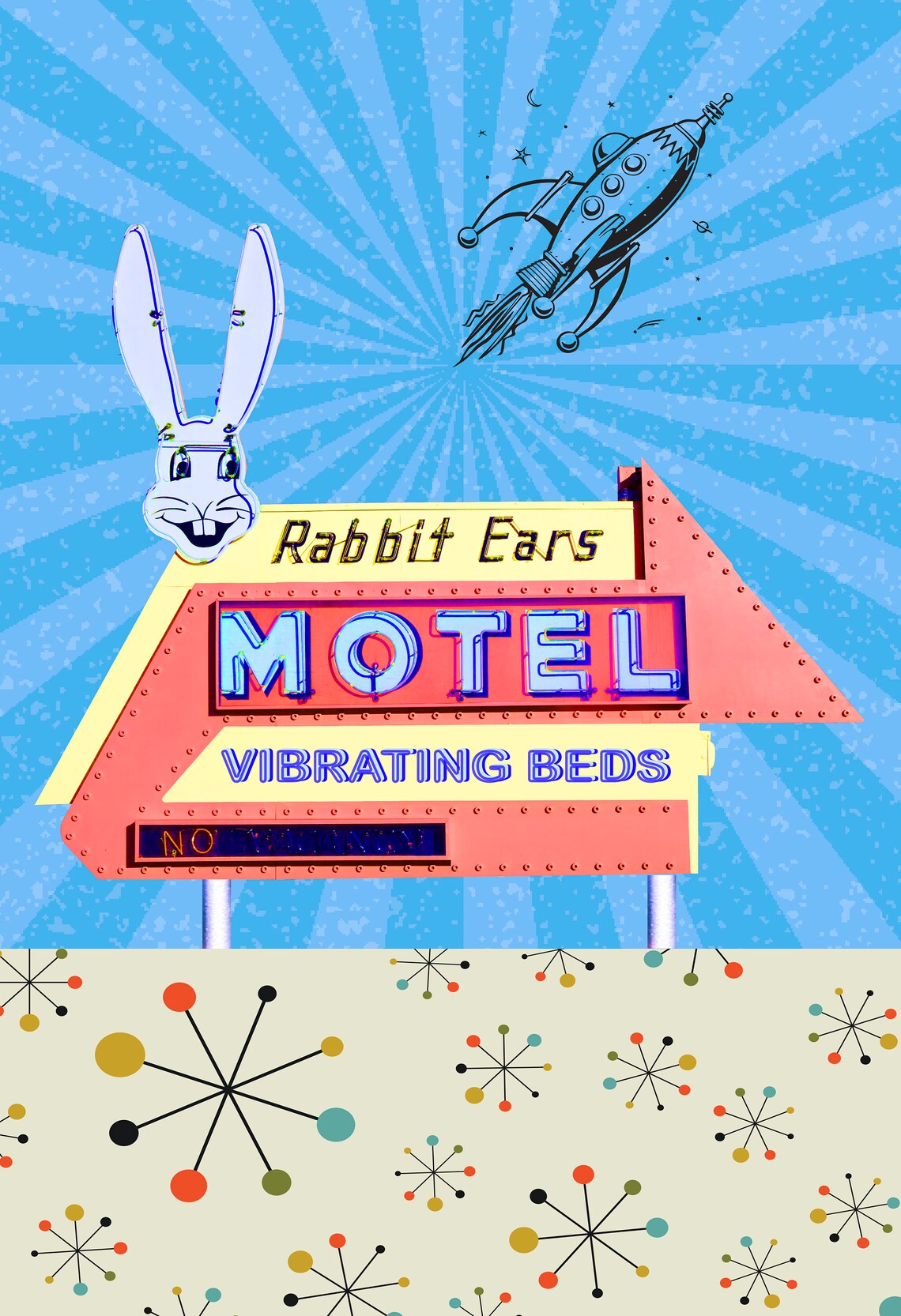 Mid Century Modern Hotel Sign Art Print: Steamboat Springs, CO - Etsy