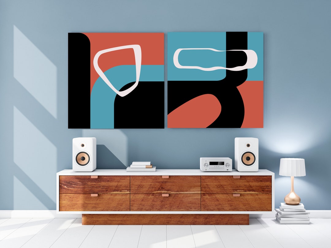 MCM Abstract Art Print Set: Bold Modernist Wall Decor - Etsy