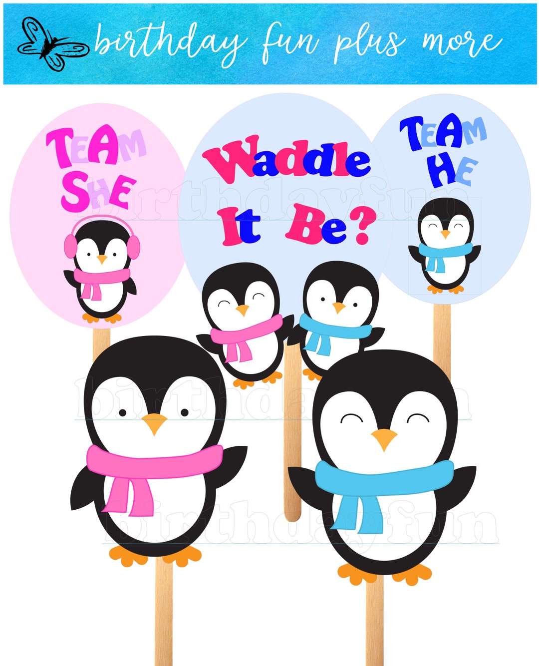 Waddle It Be Centerpieces PRINTABLE, Instant Download Gender Reveal ...