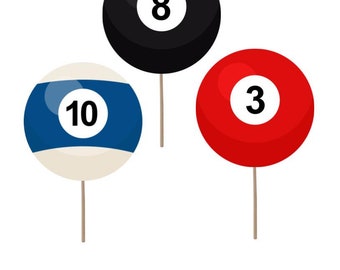 Billiard Cake Topper, Billiards Cake Topper, Playing Billiards Cake ...