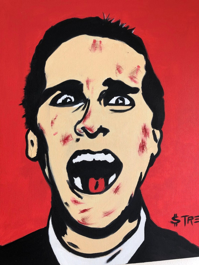 American Psycho Original Painting Canvas by STREETS Signed W ...