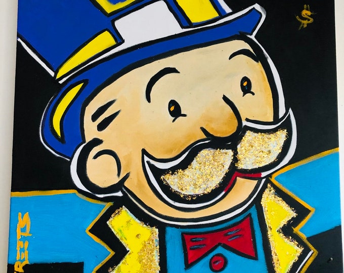 Monopoly Original Painting mr Monopoly 2 Canvas by | Etsy