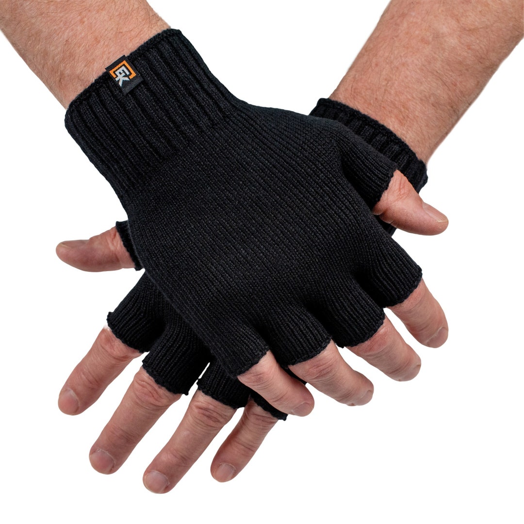 Wool Knit Fingerless Gloves - Made in the USA - Super Soft Merino Wool ...