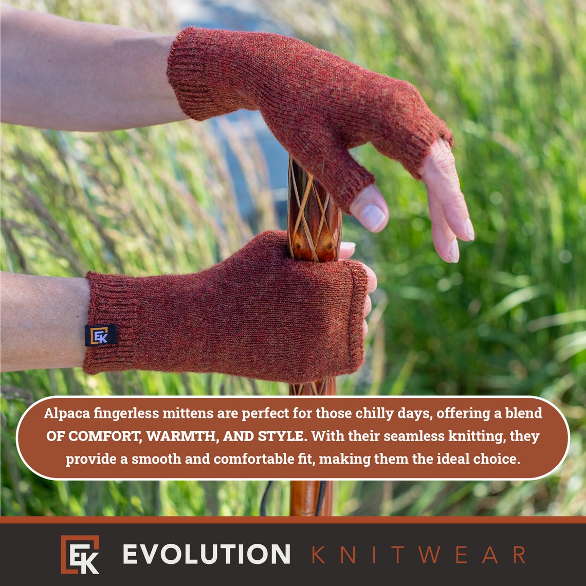 Alpaca Fingerless Mittens - Super Soft Baby Alpaca - Made in the USA ...