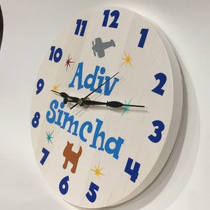 Boy's Wall Clock, Kids Wall Clock, Children's Personalized Clock, Baby ...