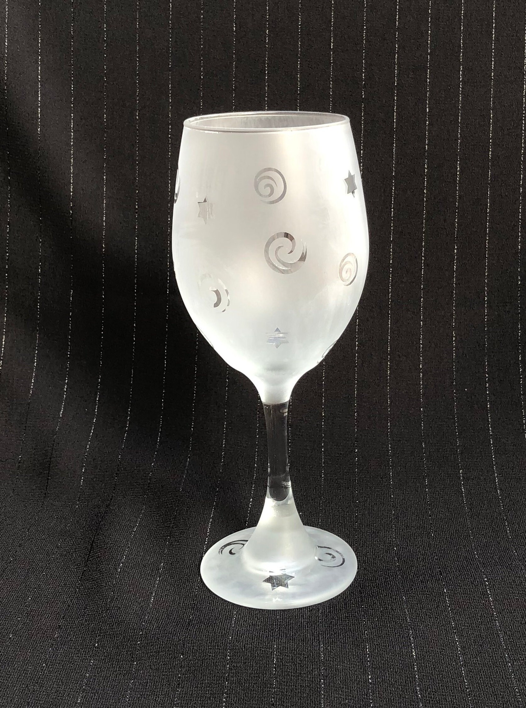 Modern Miriam's Cup Blue Wine Glass Passover Gift - Etsy