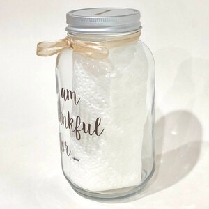 Thankful for Mason Jar Bank, Gratitude Jar, Gratitude Bank, Gratitude ...
