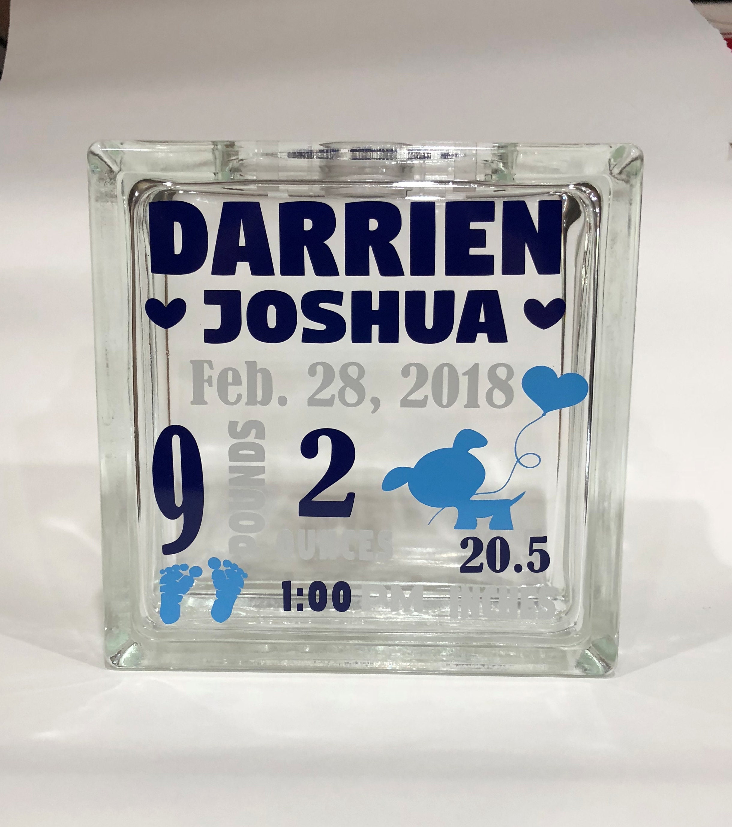 Boy Glass Block Bank Baby Boy Shower Gift Baby Boy Piggy - Etsy
