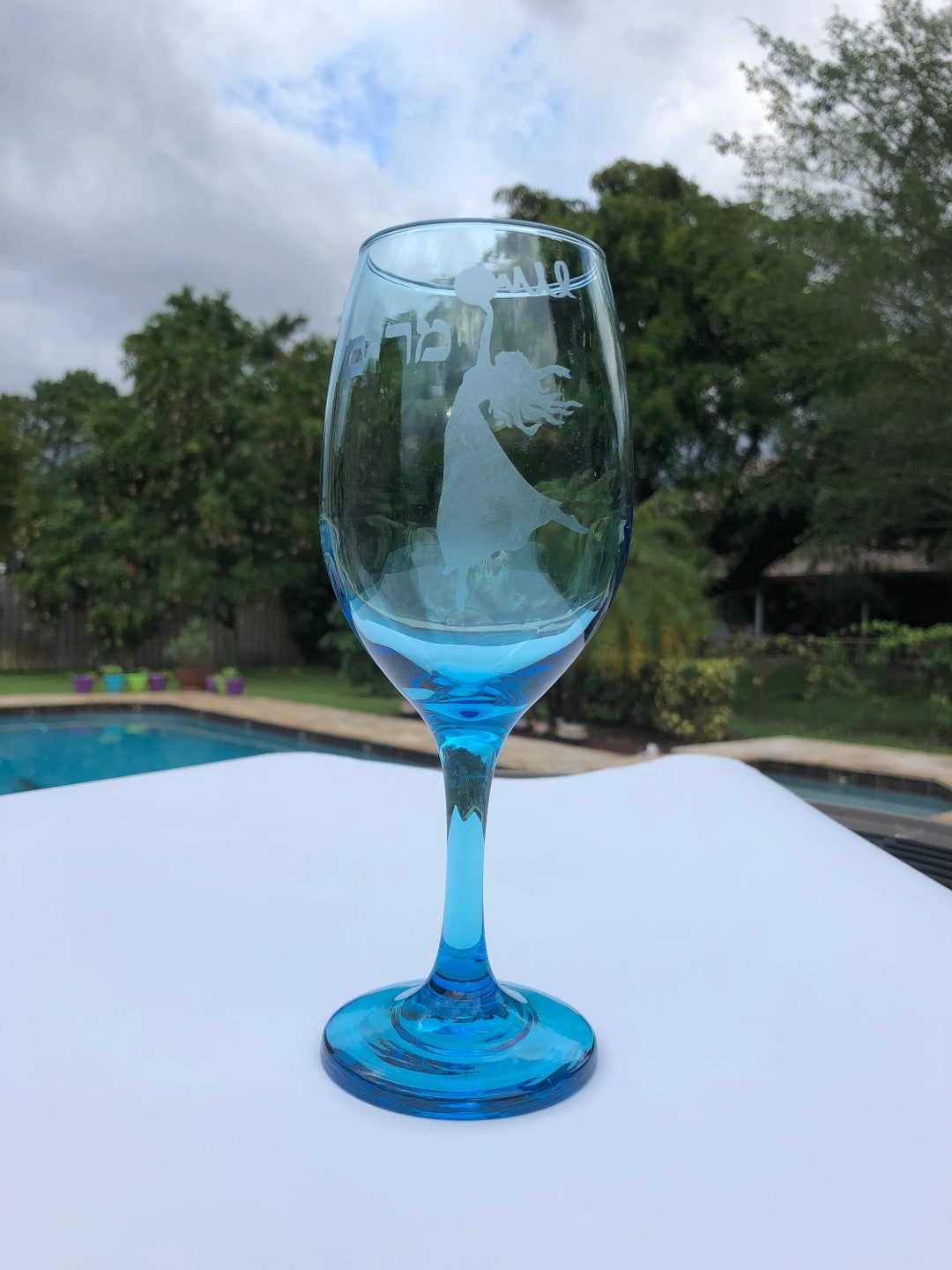 Light Blue Miriam's Cup, Blue Wine Glass, Passover Gift, Jewish Holiday ...