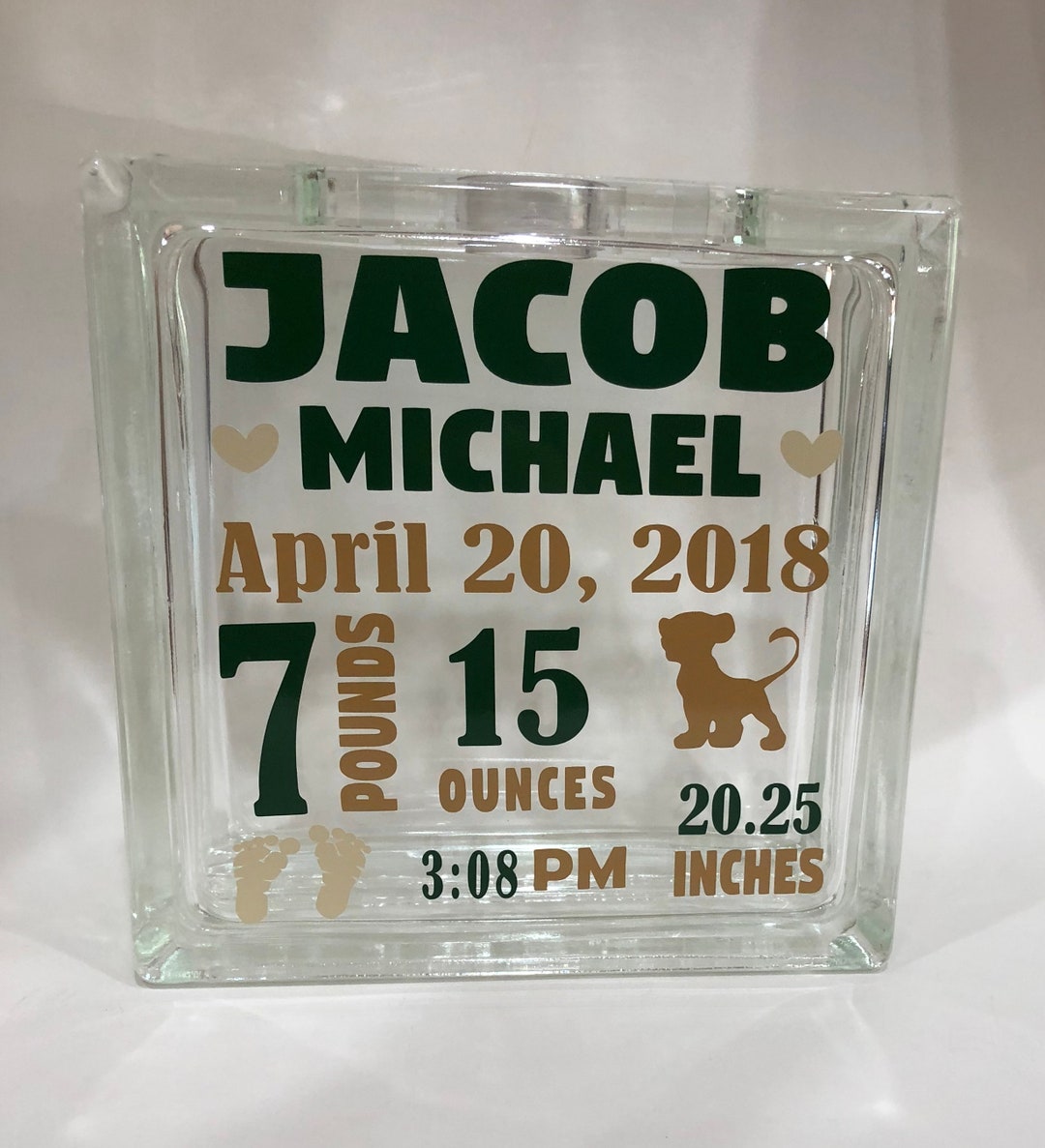 Boy Glass Block Bank, Baby Boy Shower Gift, Baby Boy Piggy Bank, Custom ...