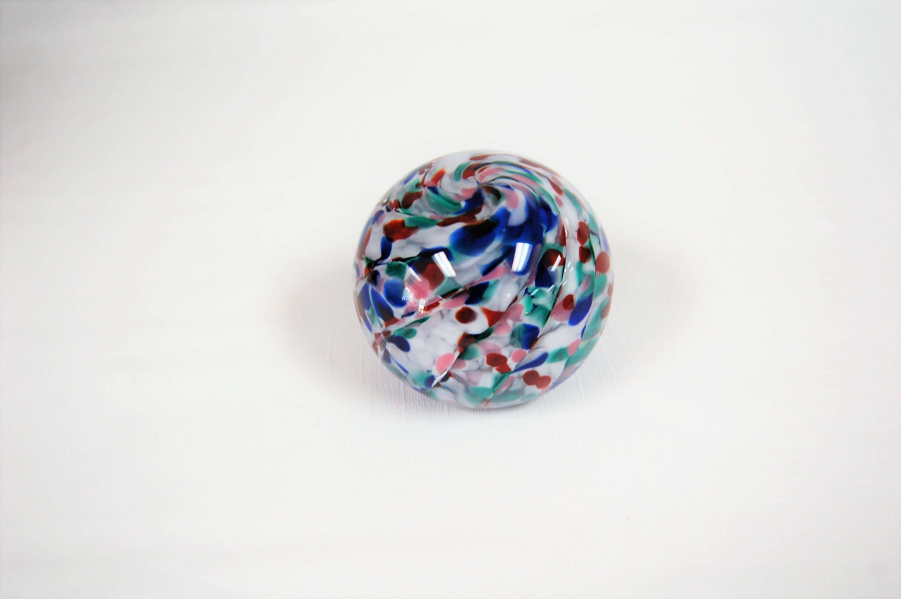 Gibson Glass Multi-color Swirls Paperweight Philip Gibson