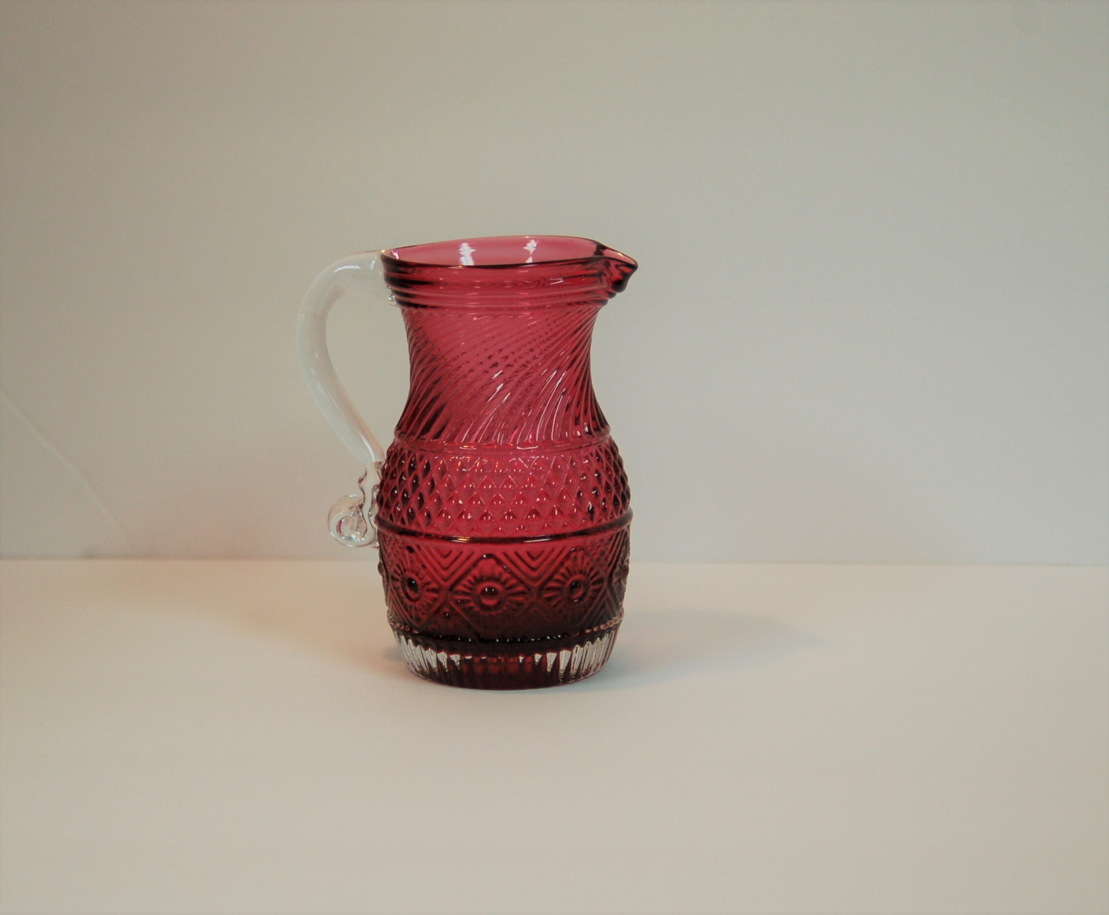 Pilgrim Glass cranberry Bennington pitcher