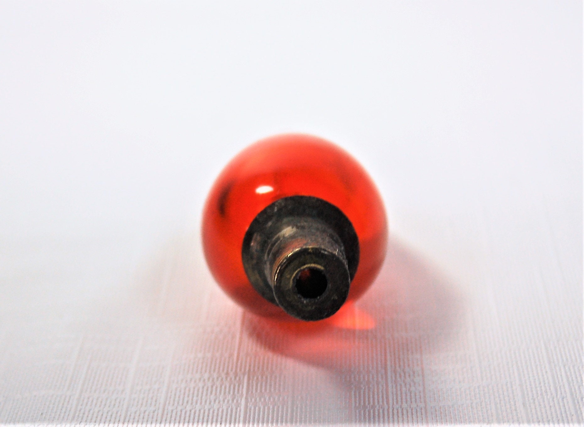 Blenko Glass Vintage Tangerine Lamp Finial Teardrop