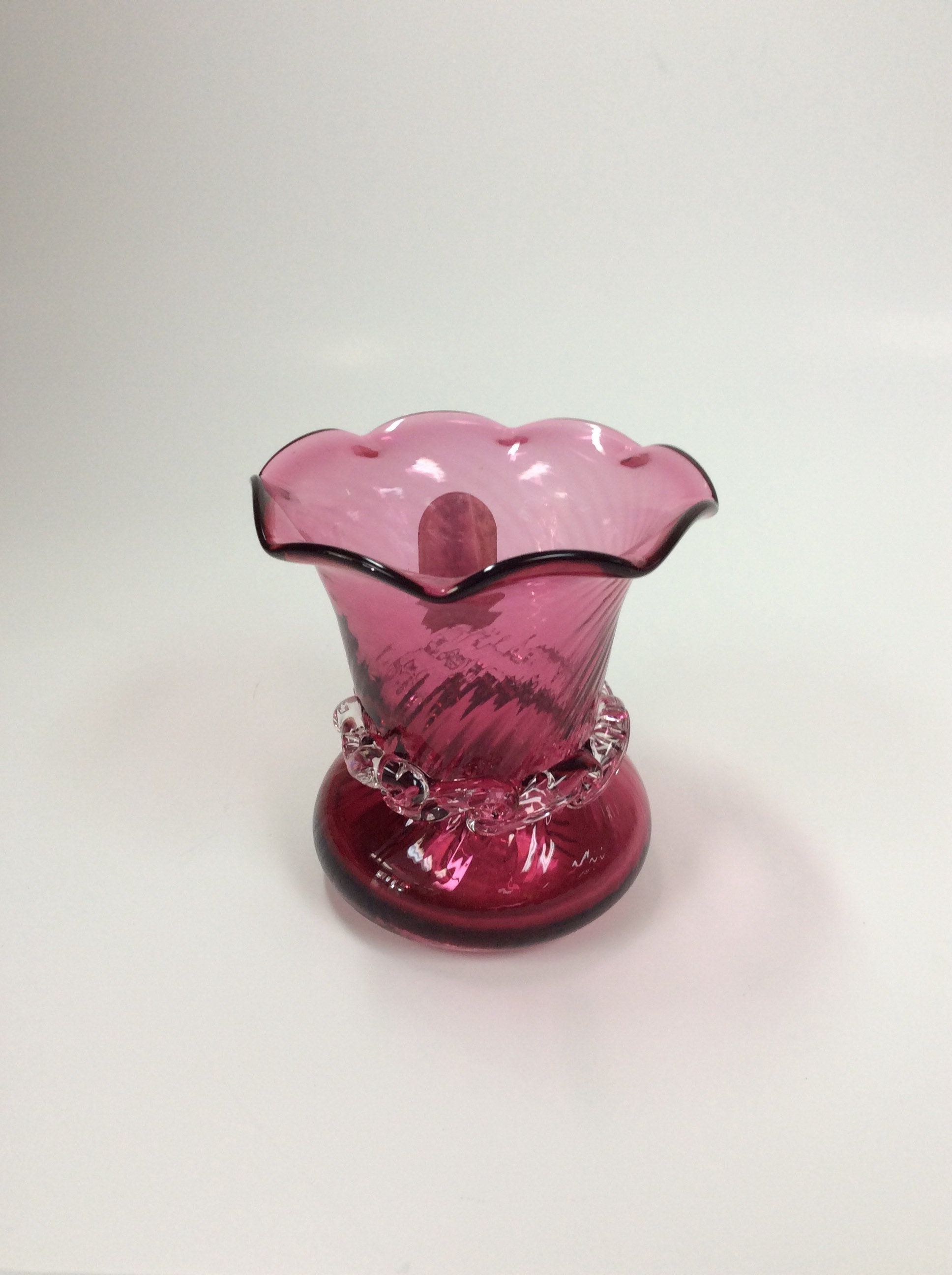 Pilgrim Glass Mini Vase In Cranberry