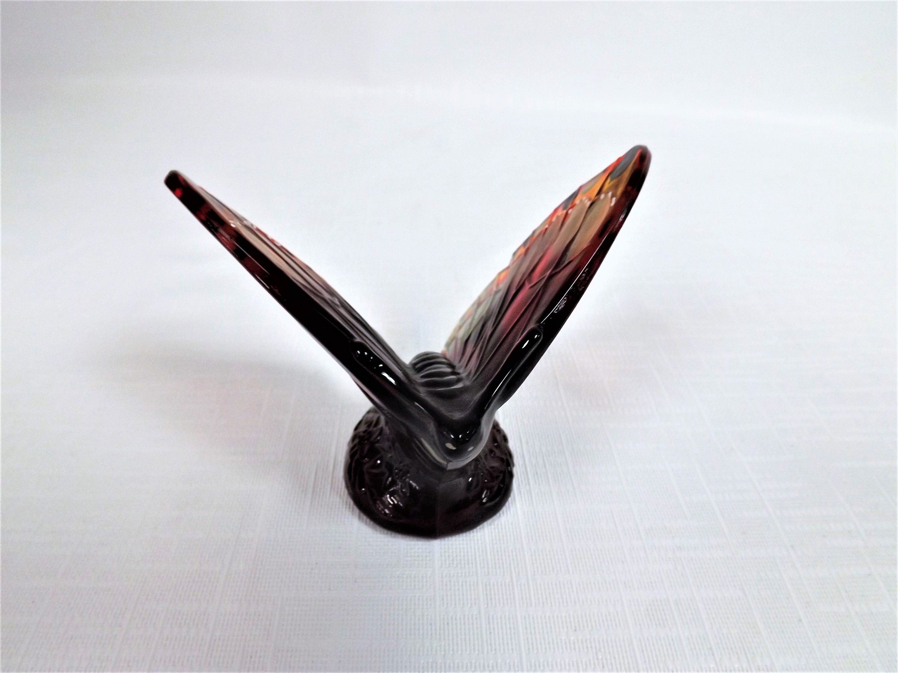 Fenton Glass Amberina Hand painted Butterfly Figure