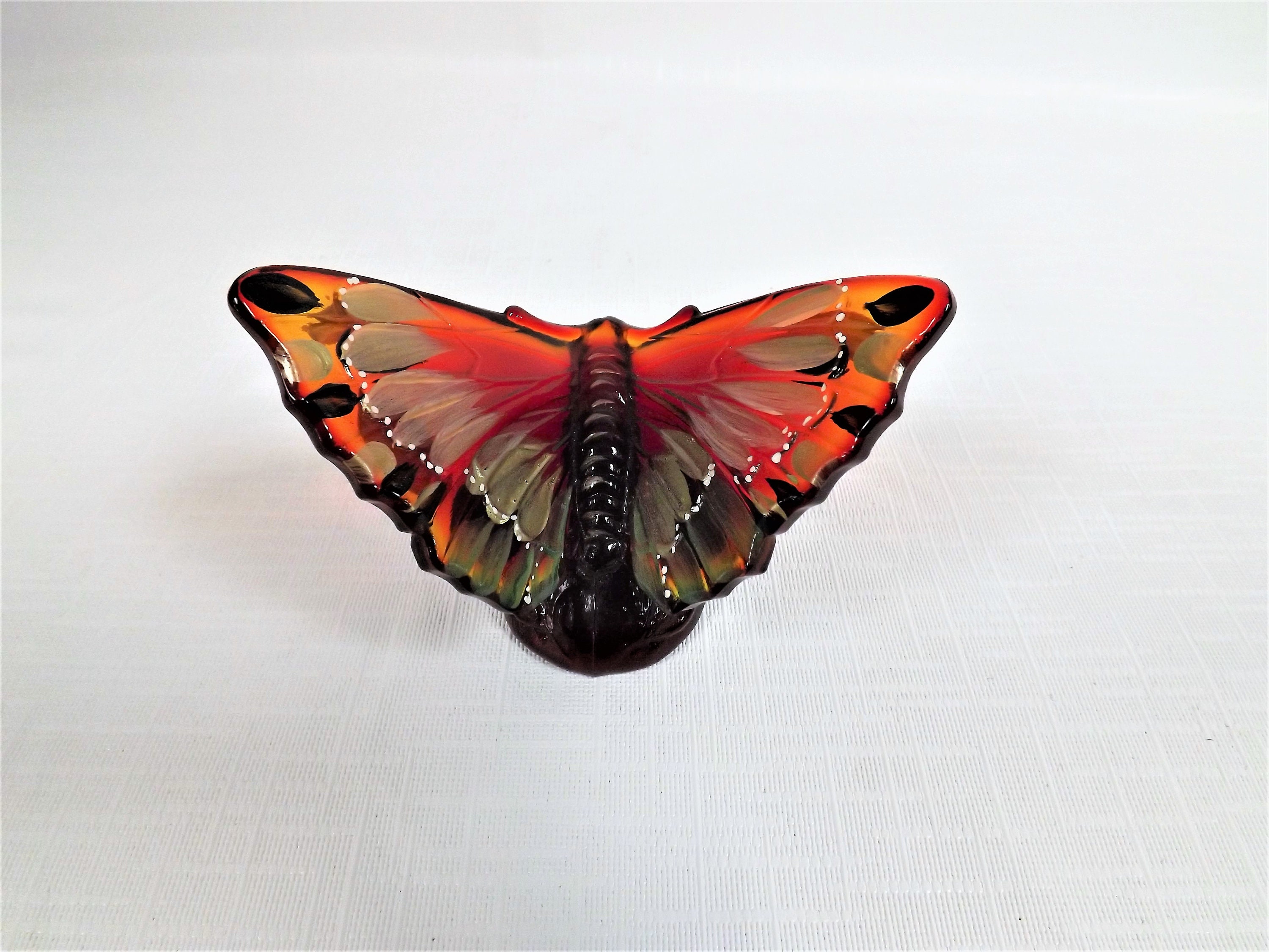 Fenton Glass Amberina Hand painted Butterfly Figure