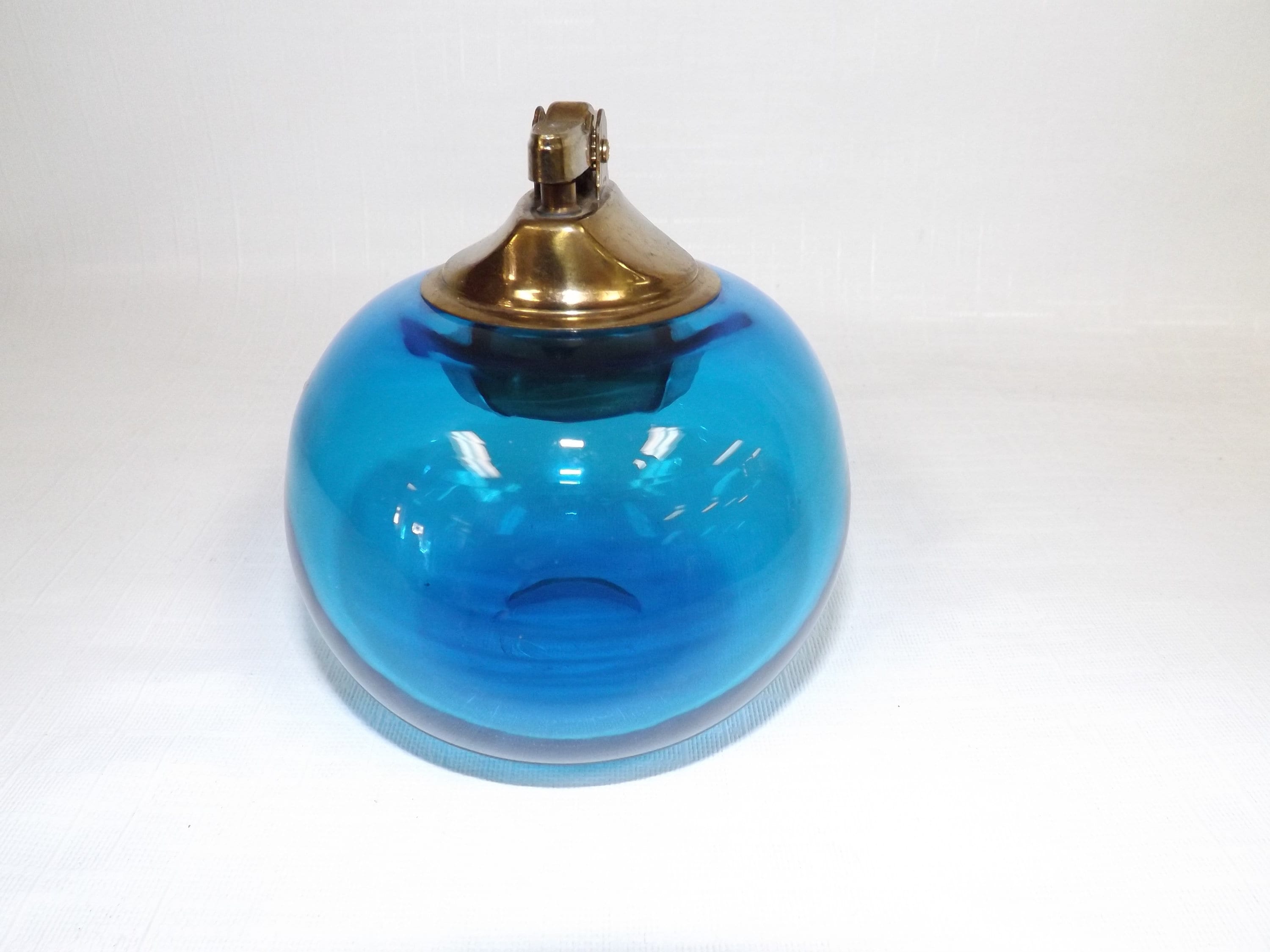 Blenko Glass Turquoise #6320 Lighter Wayne Husted Design