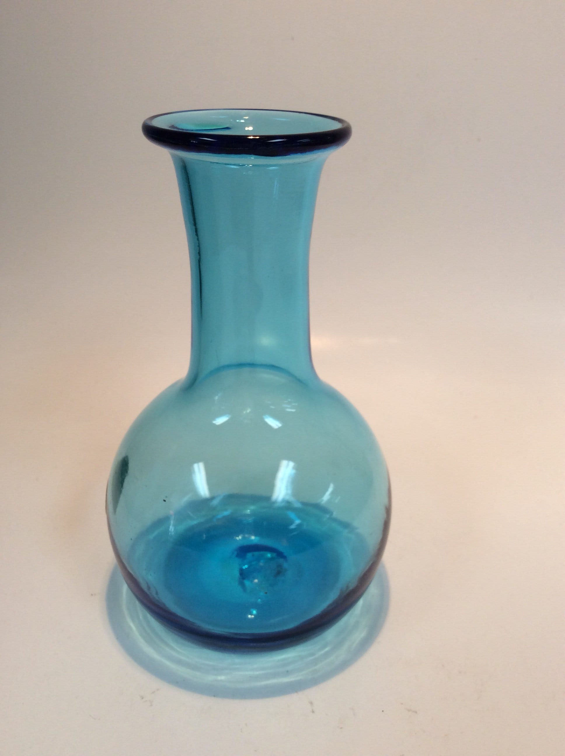 Bischoff Glass Hand Blown Vase Light Blue