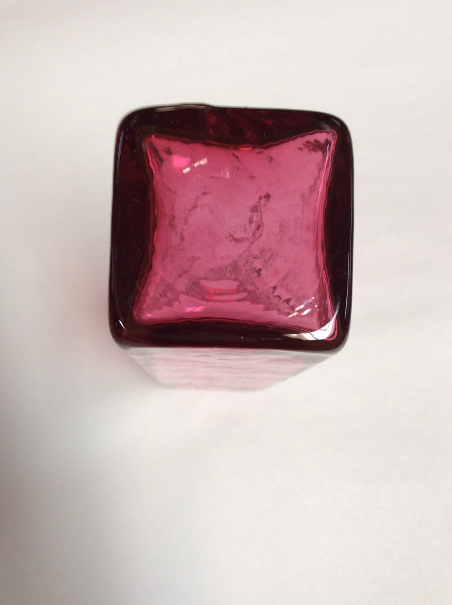 Pilgrim Glass 1530 Cranberry Square Tulip Vase