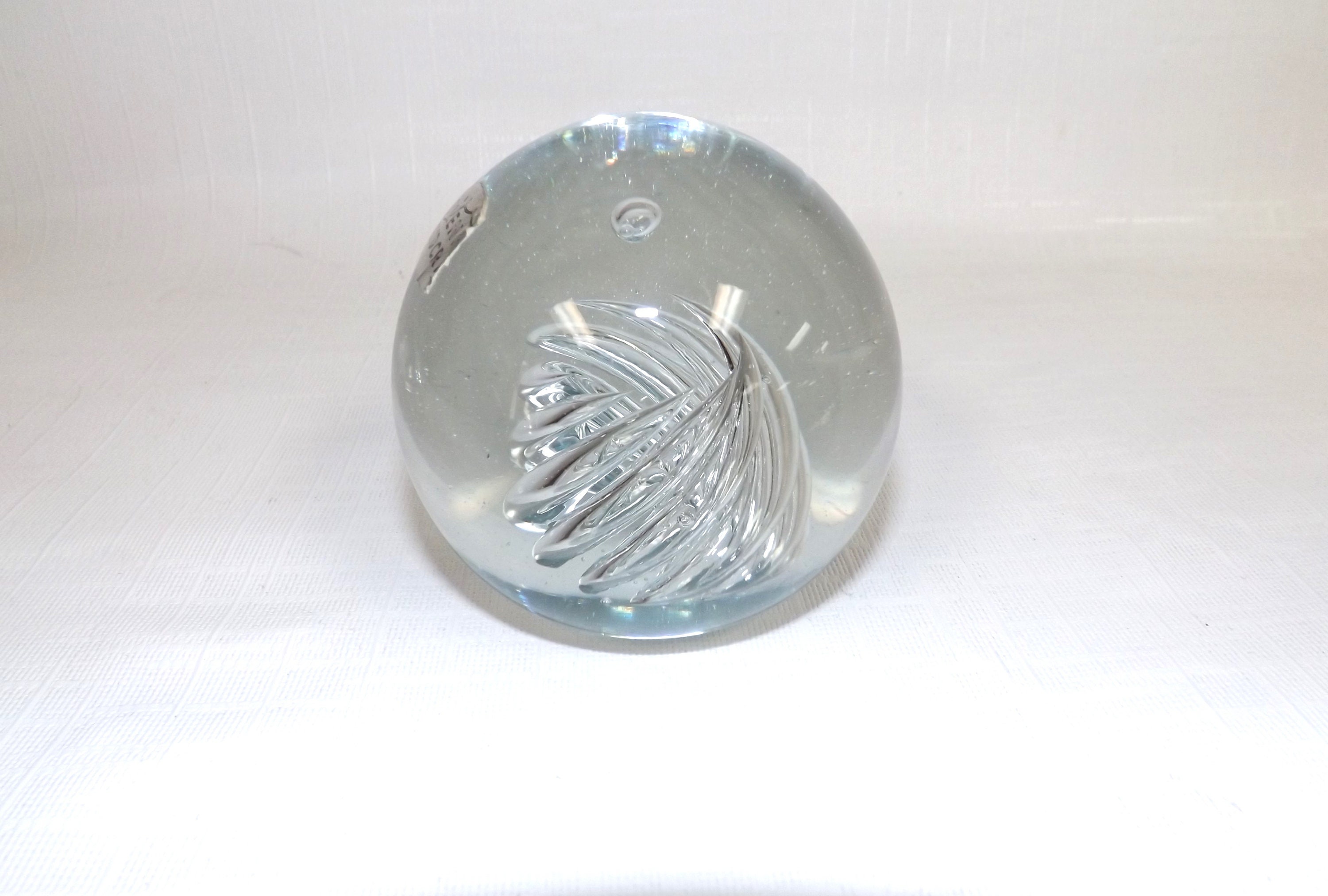 Blenko Glass #68-B Crystal Air Twist Paperweight Joel Myers