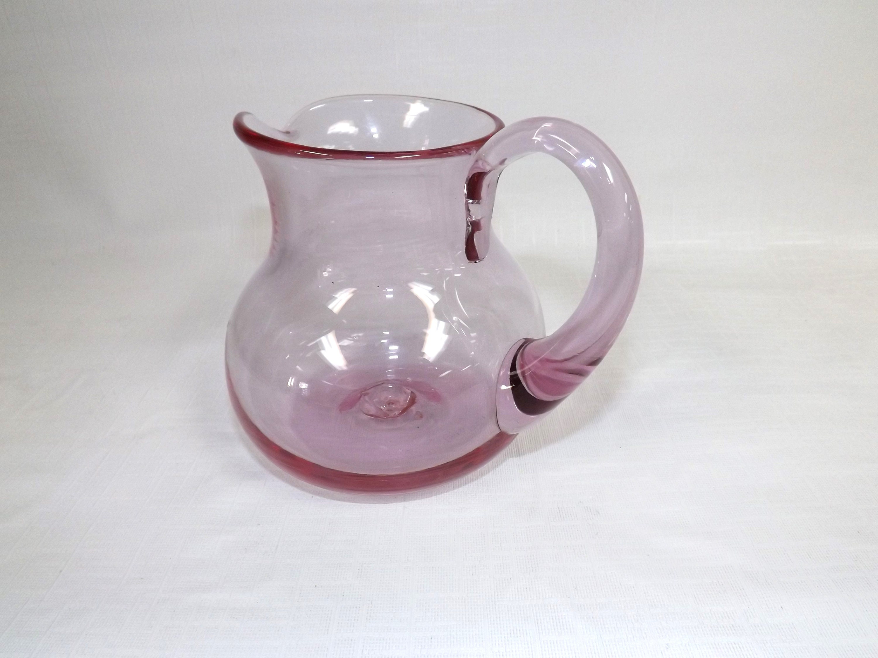 Blenko Glass Rose #637-S Pitcher Wayne Husted Design