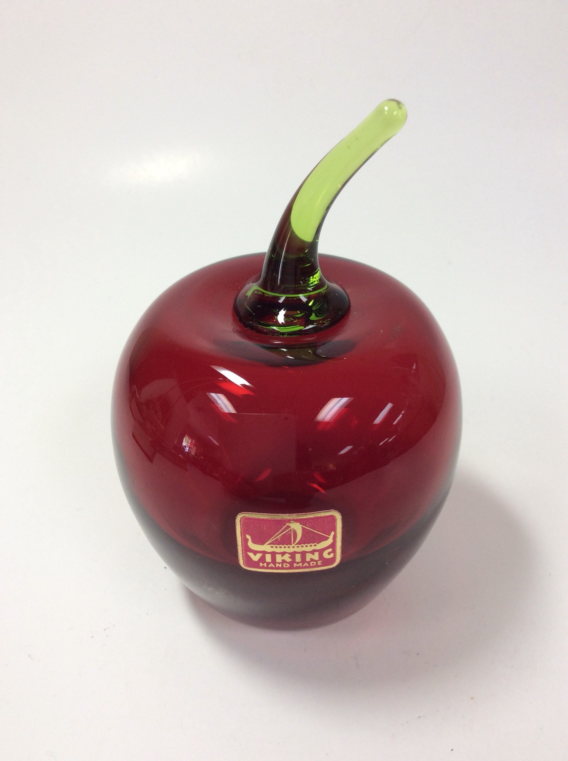 Viking Glass apple, red with green stem