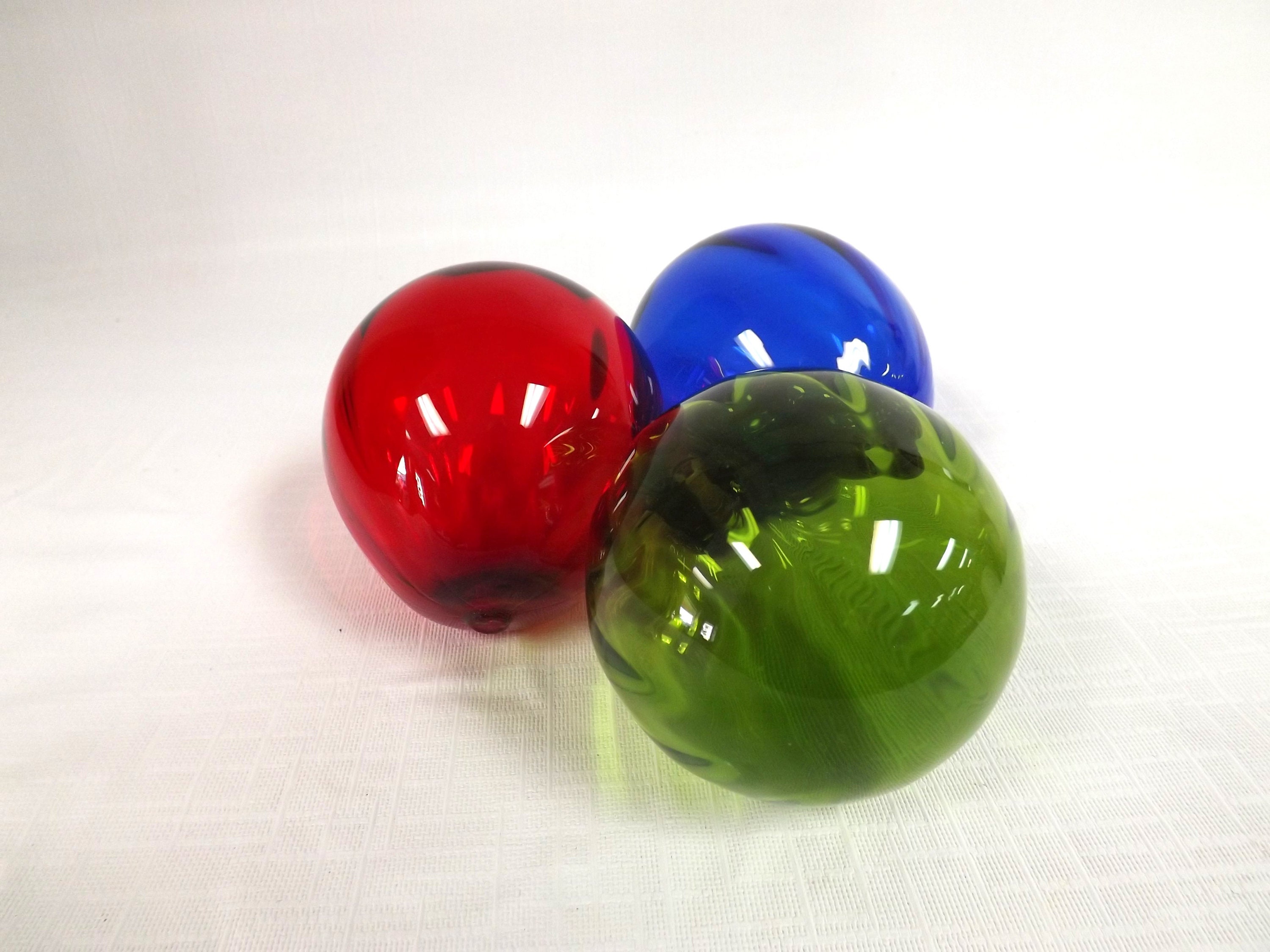 Blenko Glass Bubbles, Balls, Floats Cobalt, Ruby, Kiwi