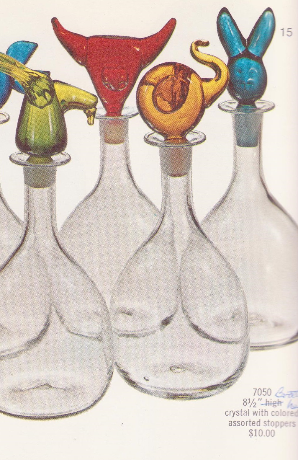 Blenko Glass Dark Tangerine Bunny Rabbit Stopper for a #7050 Decanter ...