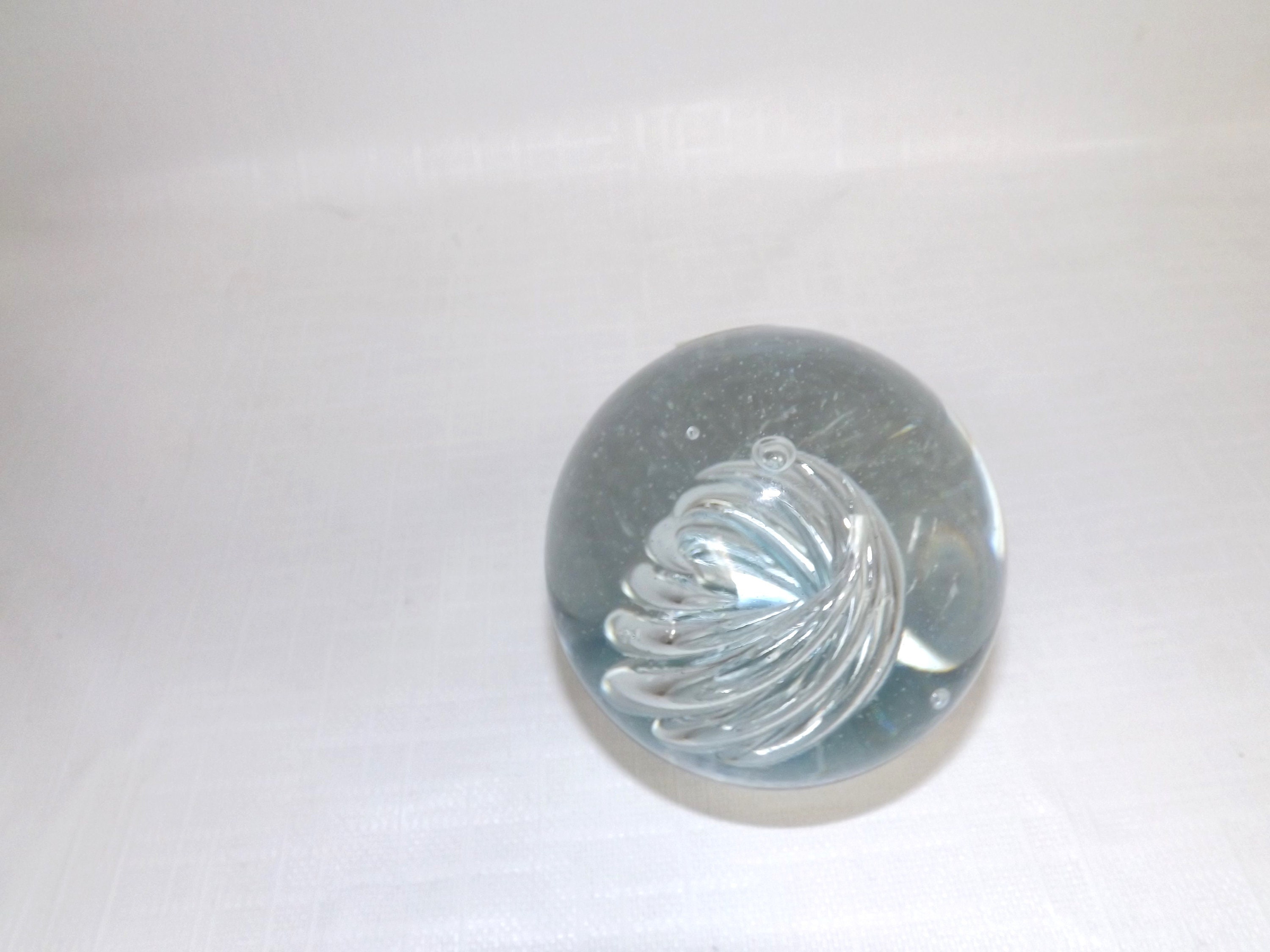 Blenko Glass #68-B Crystal Air Twist Paperweight Joel Myers