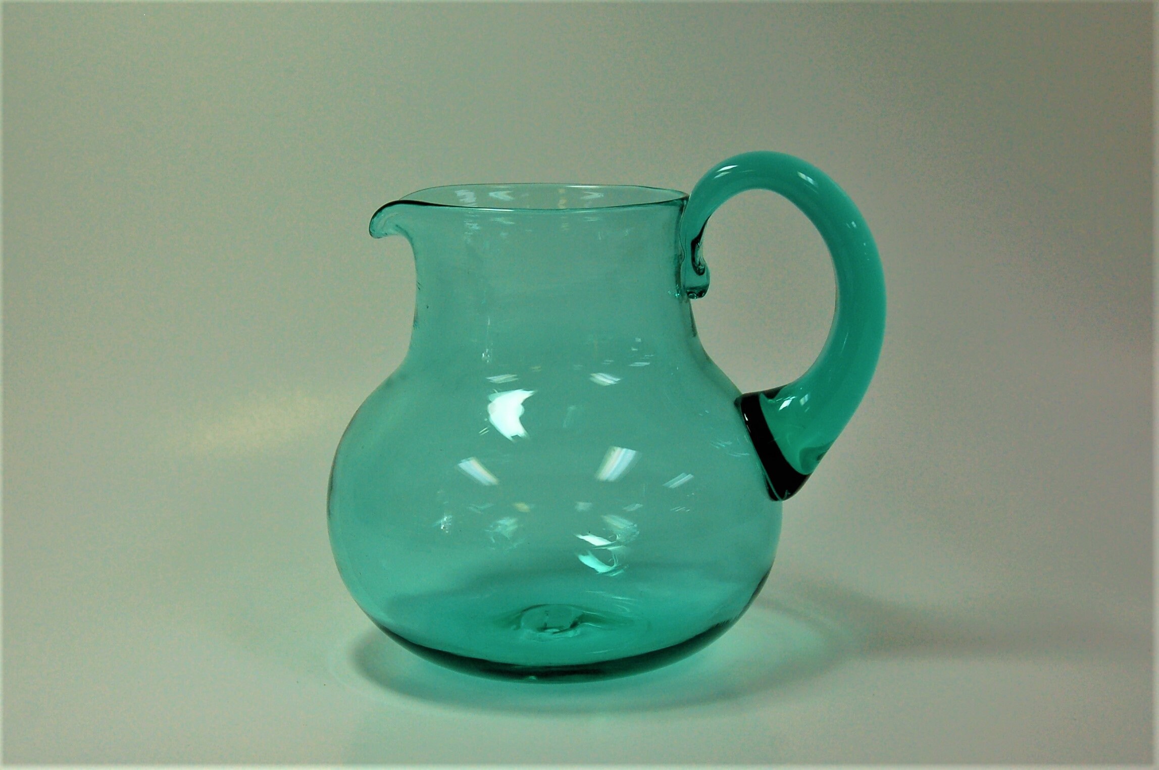 Blenko Glass 637S pitcher in sea green