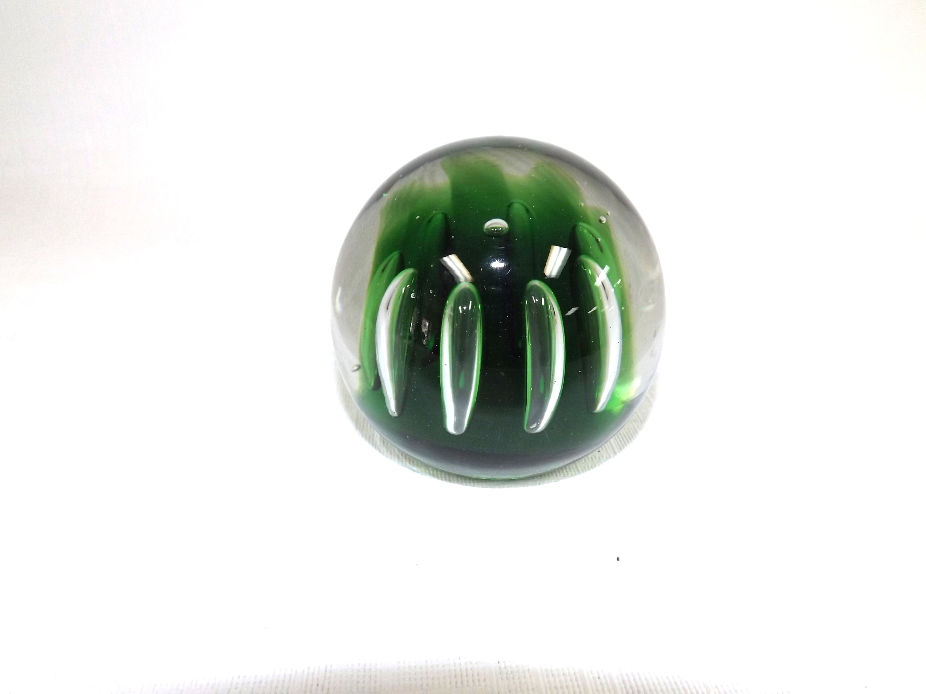 Blenko Glass #68-E Elongated Bubble Paperweight Crystal with Grass ...