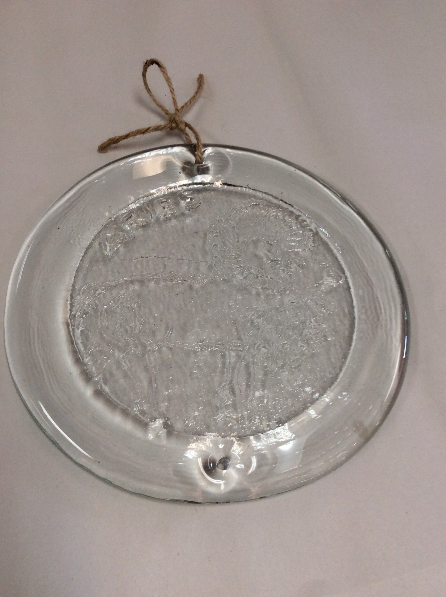 Blenko Glass 8-3/4 hanging suncatcher 65AR Aries, crystal