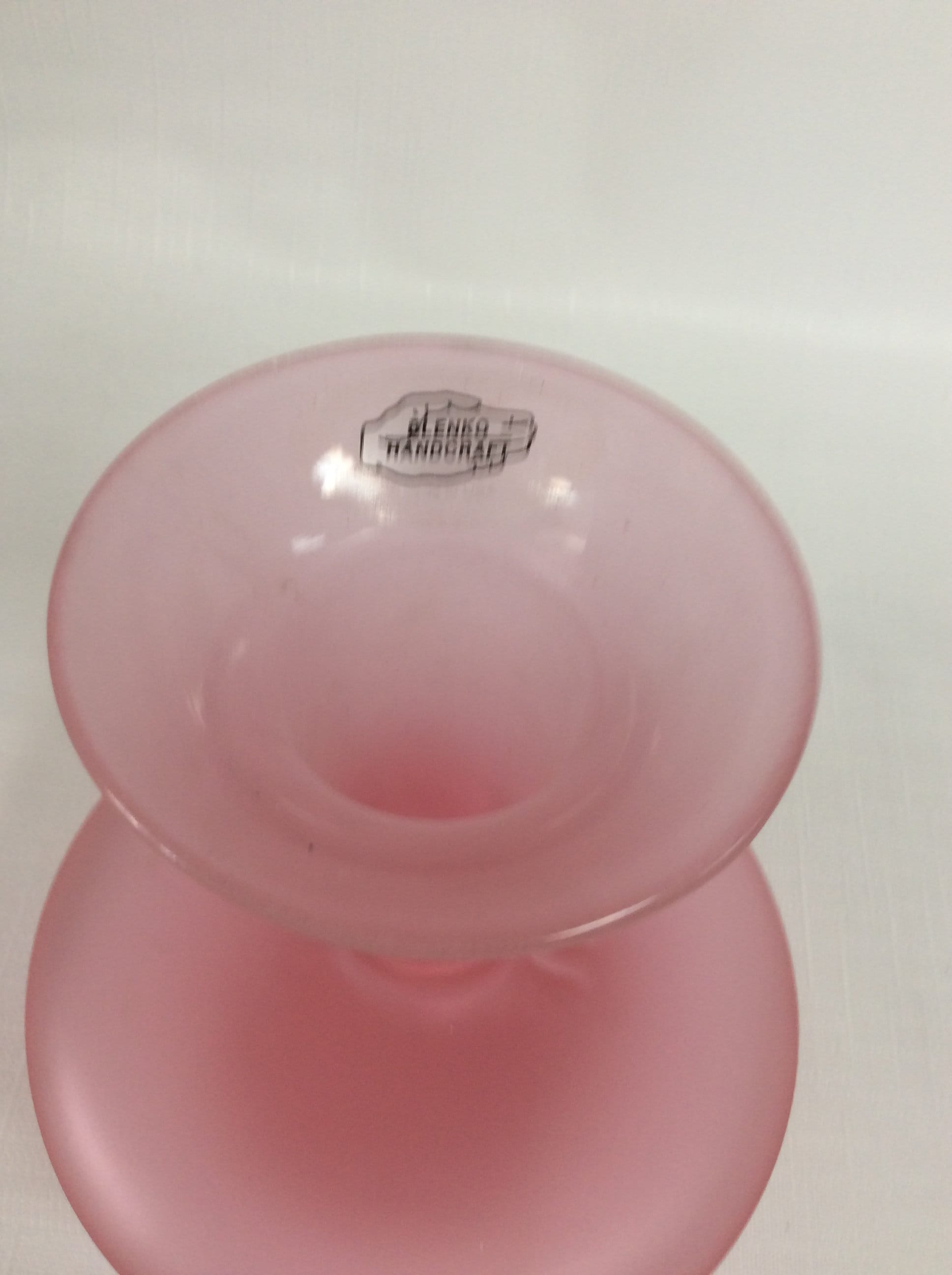 Blenko Glass 705 vase in frosted pink ice.