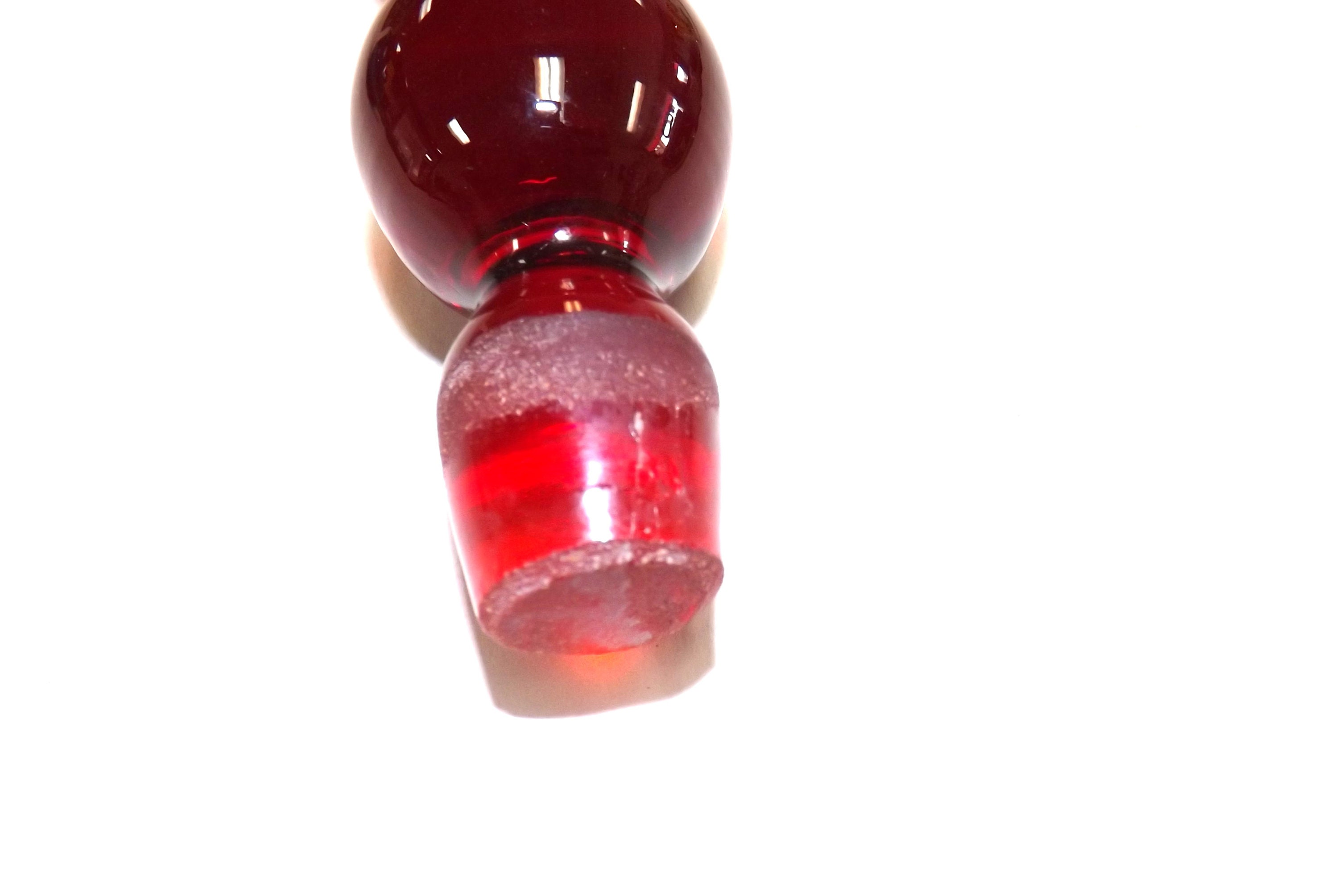 Blenko Glass Dark Tangerine Bunny Rabbit Stopper for a #7050 Decanter ...