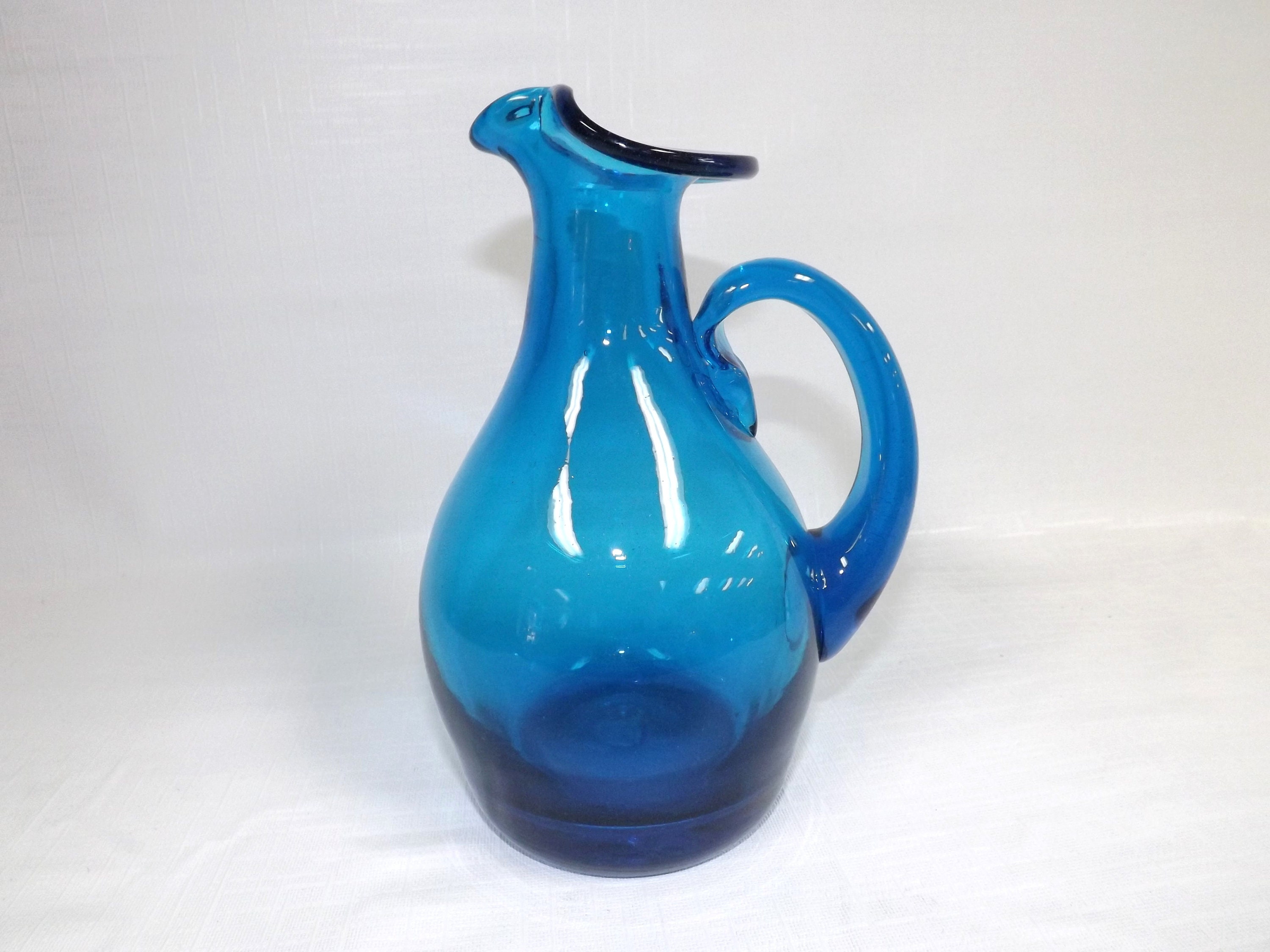 Blenko Glass Turquoise Blue #7523 Pitcher John Nickerson