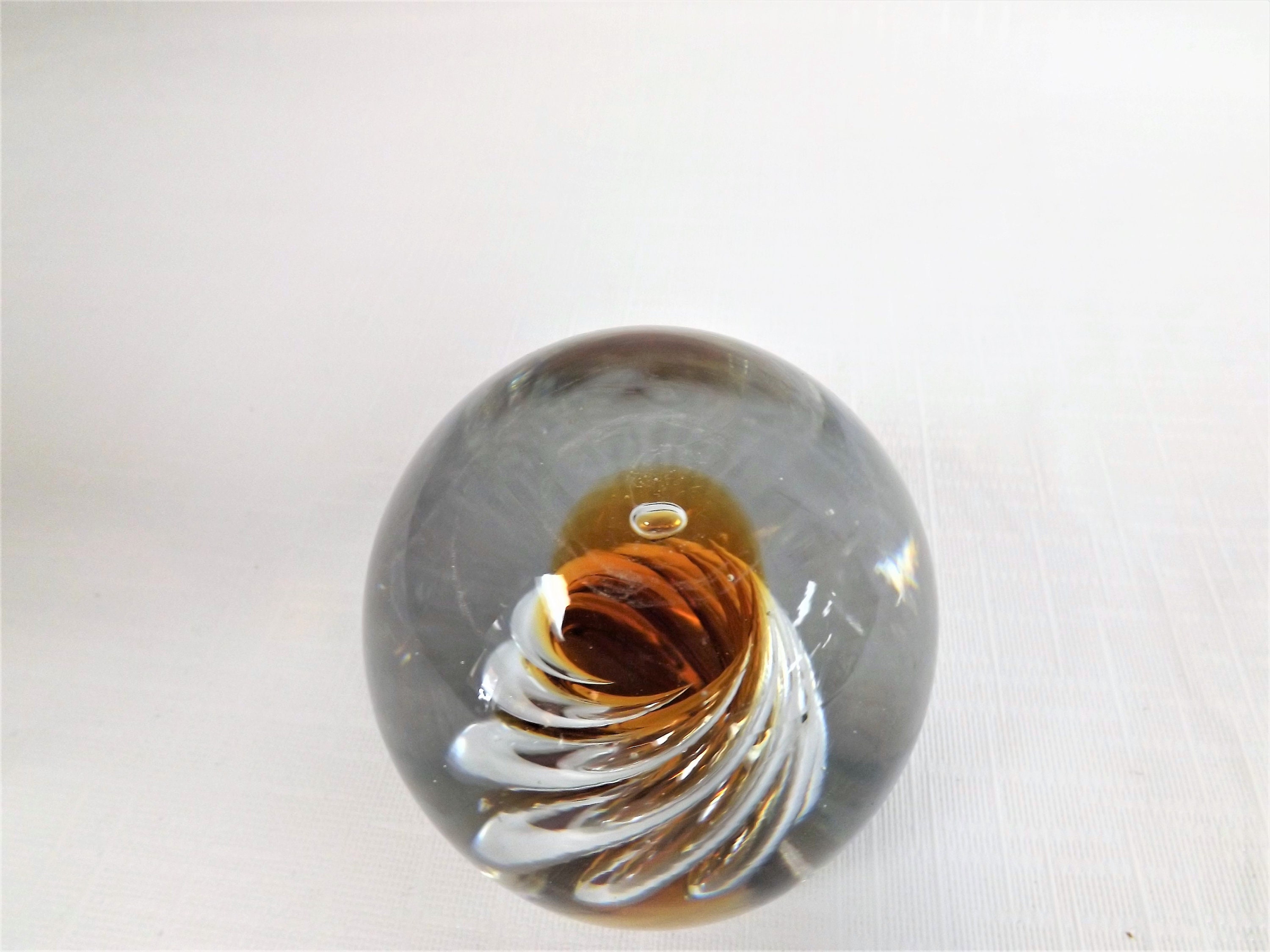 Blenko Glass Wheat #68-B Airtwist Paperweight Designed by Joel Myers