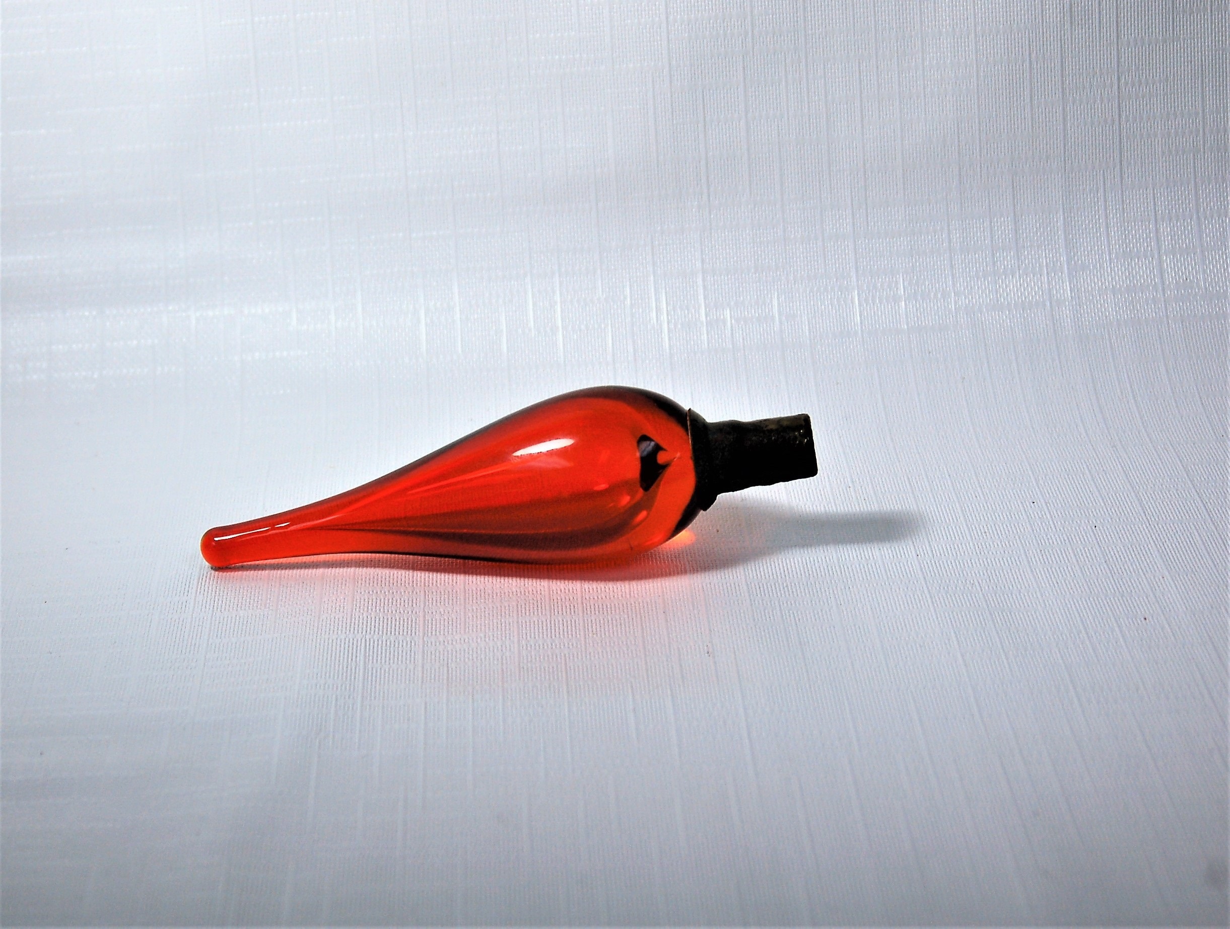 Blenko Glass Vintage Tangerine Lamp Finial Teardrop