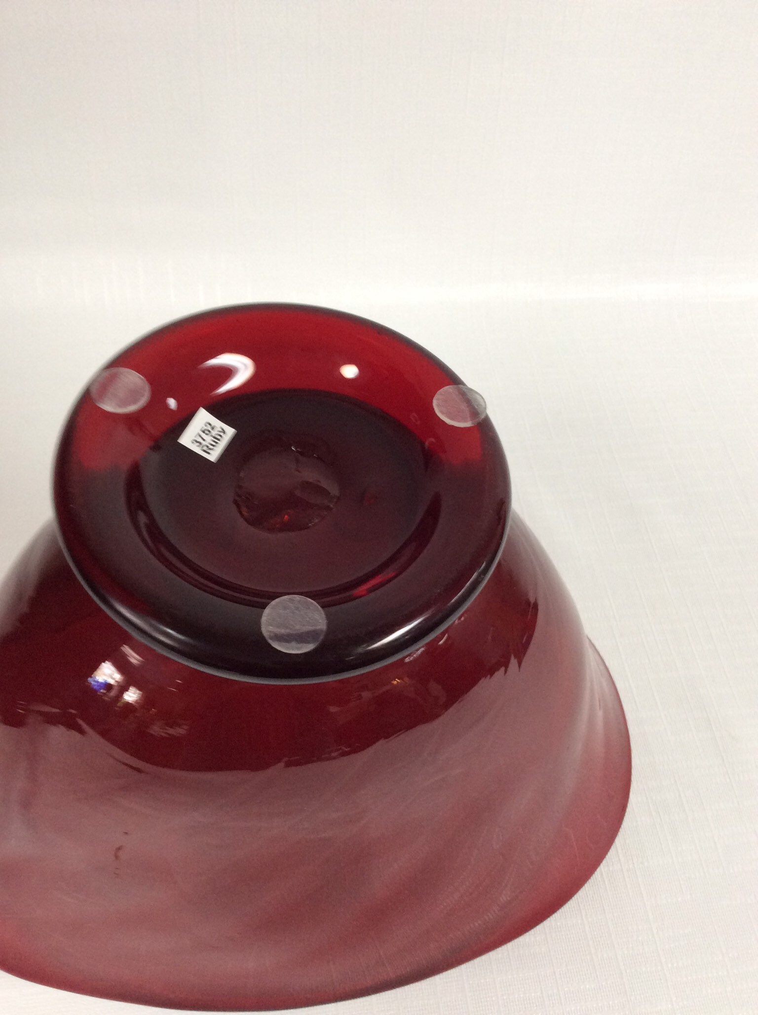 Blenko Glass 3752 vintage fan vase or oval bowl, ruby red, hand blown ...