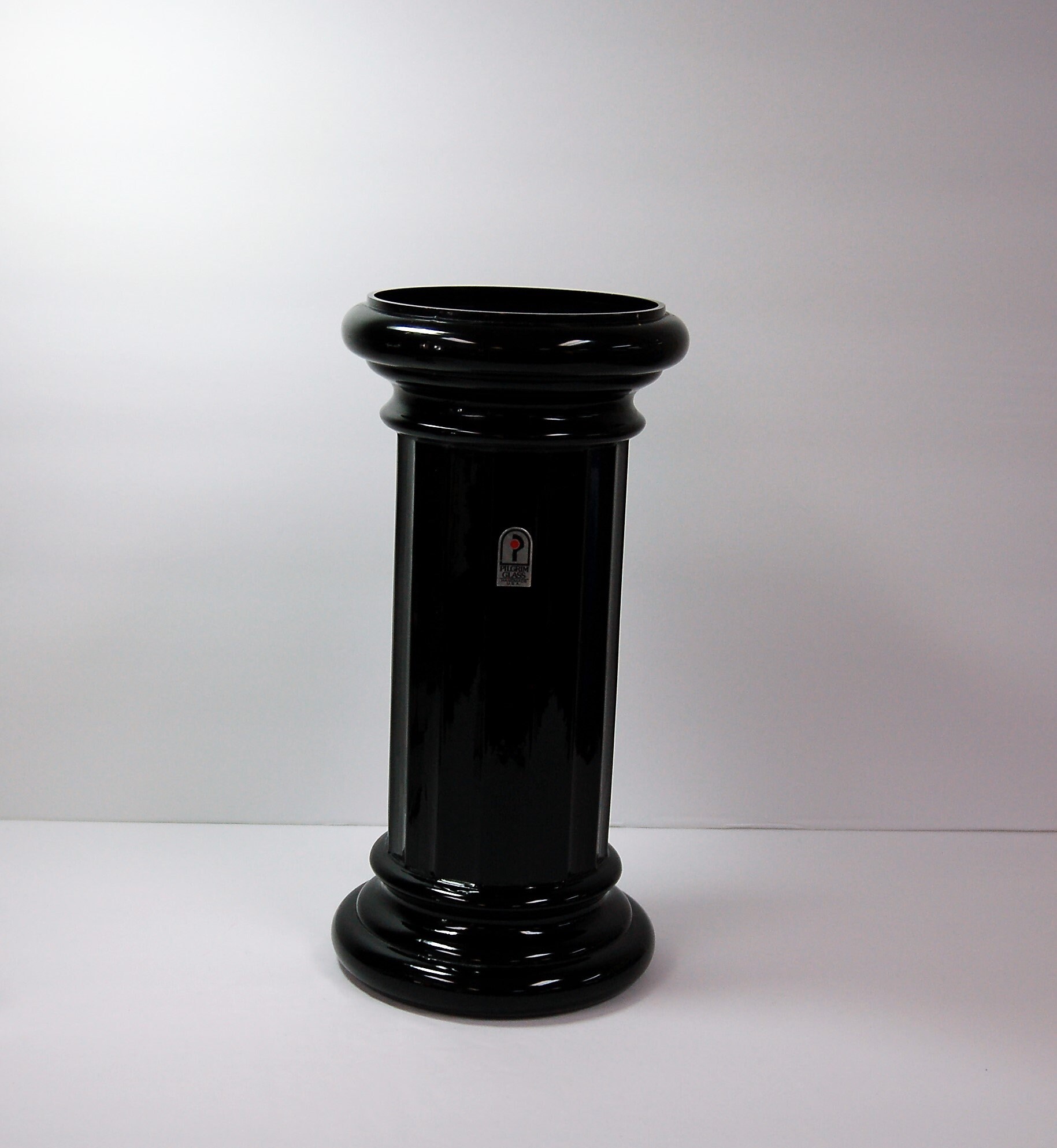 Pilgrim Glass ebony black column vase