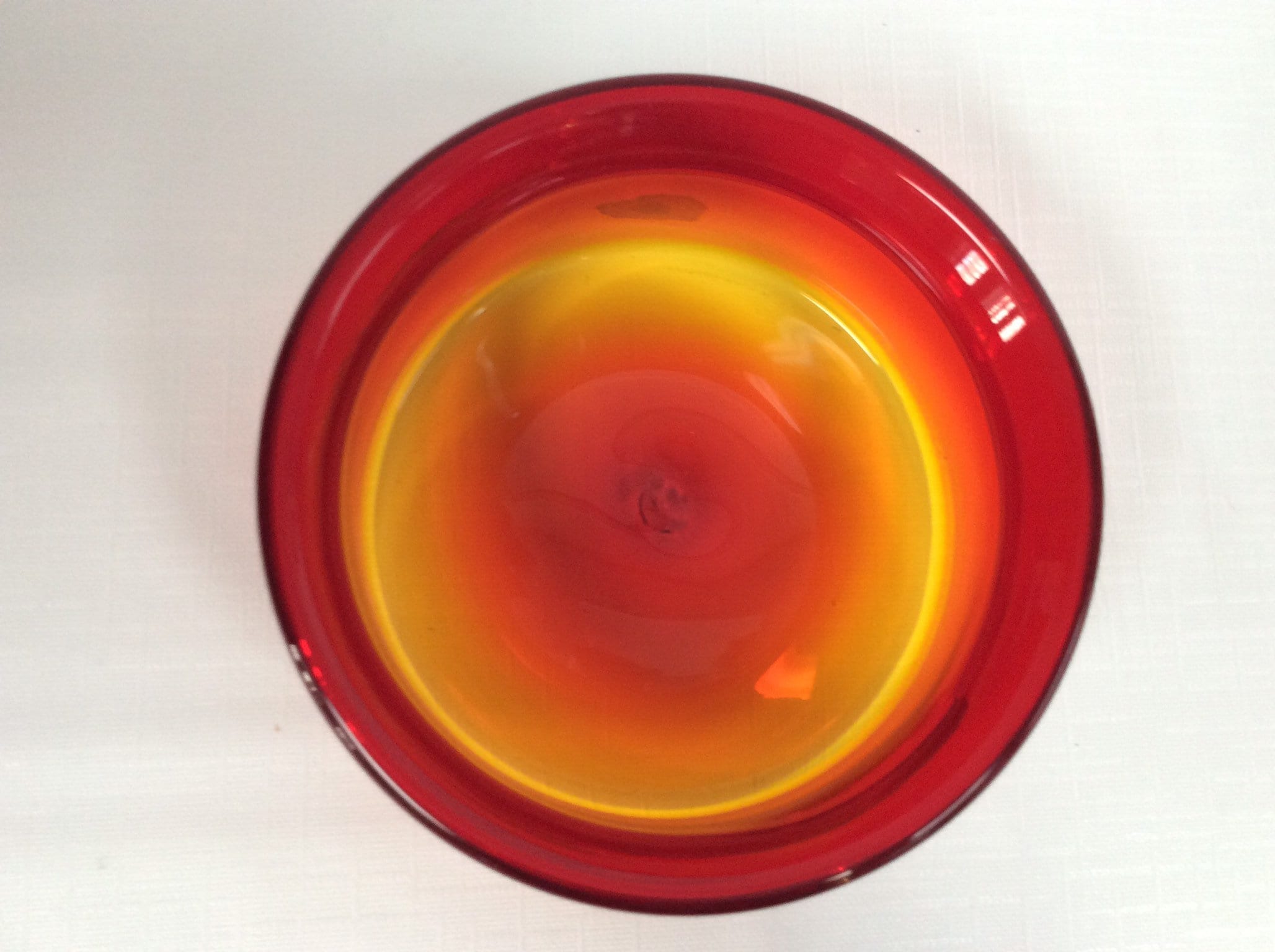 Blenko Glass handblown folded rim bowl 7329S in tangerine, John ...