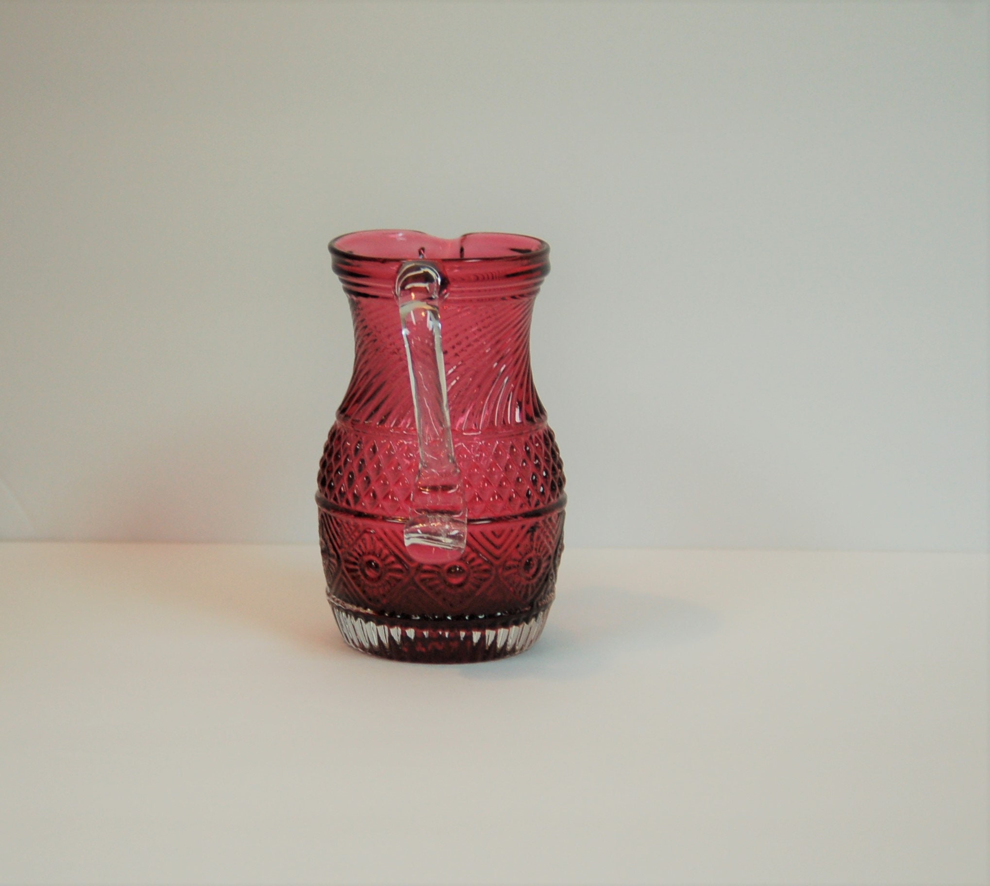 Pilgrim Glass cranberry Bennington pitcher