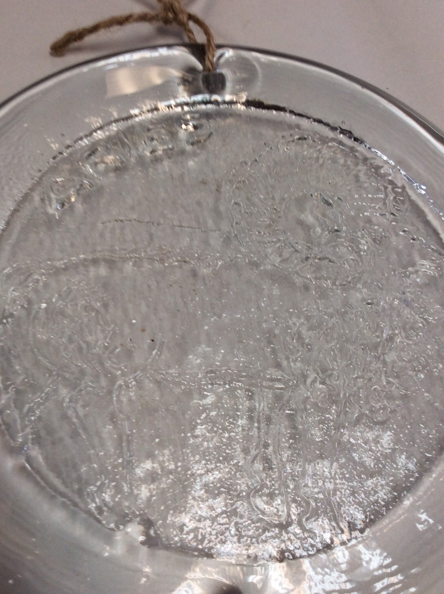 Blenko Glass 8-3/4 hanging suncatcher 65AR Aries, crystal