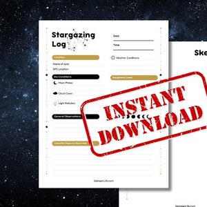 Stargazing Log - 2-page Printable | Celestial Observation Tracker ...