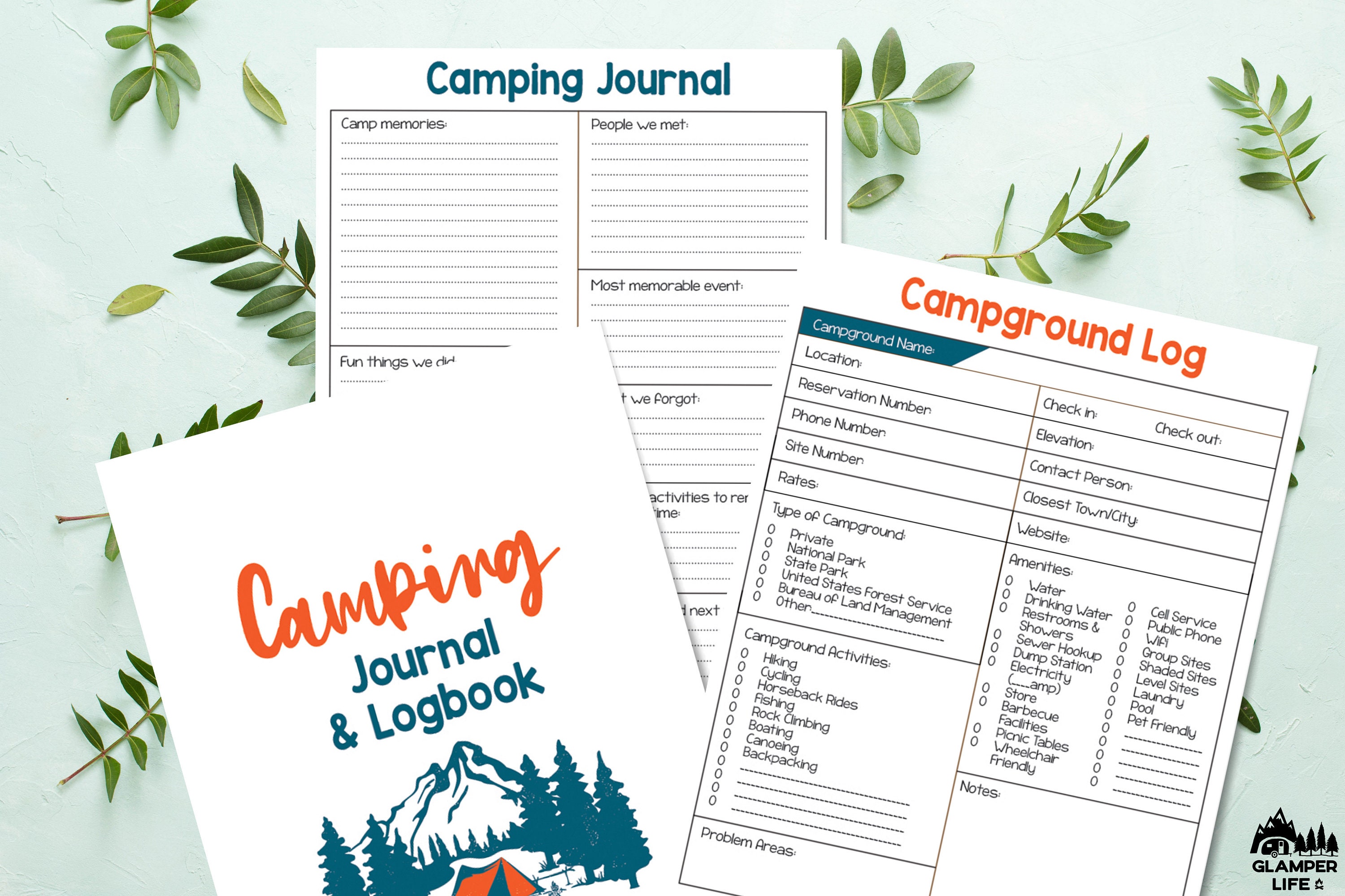 Printable Camping Journal Log | Camping Memories | DIY Journal | Print ...