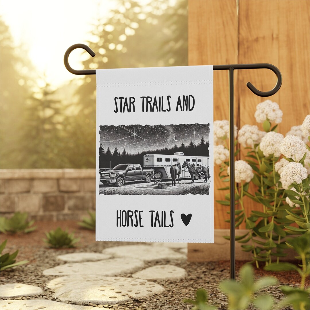 Horse Camping Trip Gooseneck Trailer Equestrian Campsite Garden Flag ...