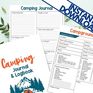 Printable Camping Journal Log | Camping Memories | DIY Journal | Print ...