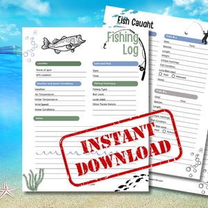 Fishing Log - 3-page Printable | Catch Tracker & Fishing Journal ...